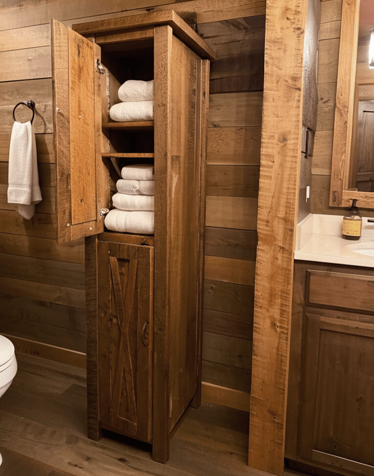 Millcraft Barn Door 18"-27" Wide 2 Door Linen Closet – Real Rustic Furniture