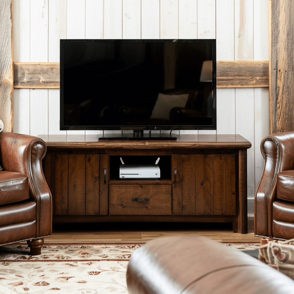 Heritage Hollow Log Entertainment Center – Real Rustic Furniture