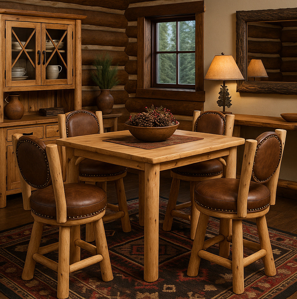 True North Timber Log Pub Table – Real Rustic Furniture
