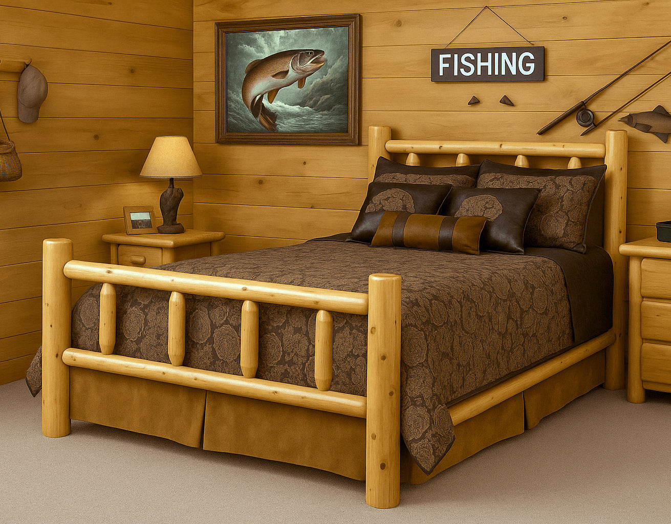 True North Timber Kentucky Cedar Log Bed – Real Rustic Furniture