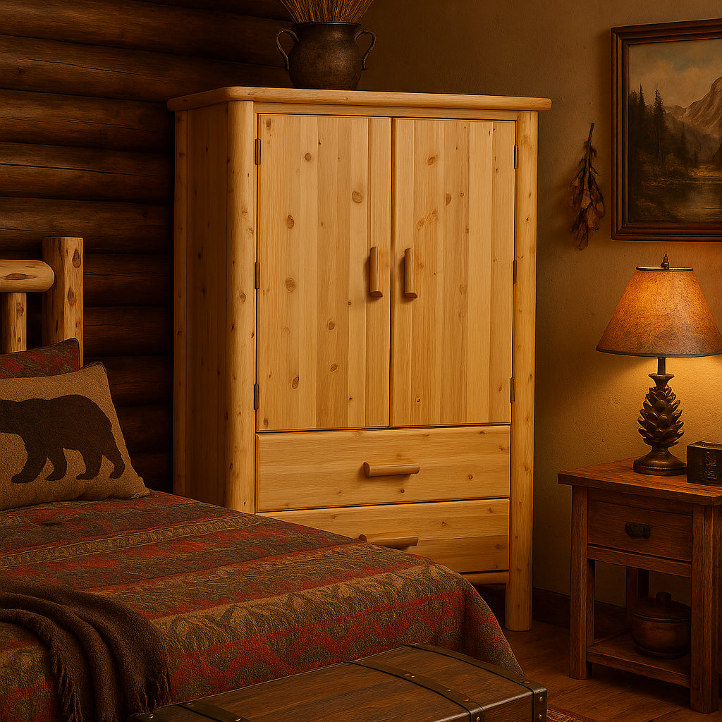 True North Timber Log Armoire – Real Rustic Furniture